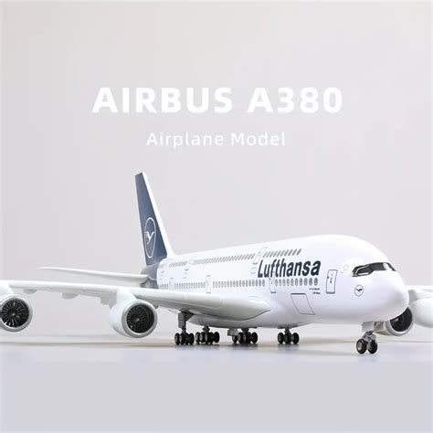 루프트한자 에어버스 A380 18인치 다이캐스트 모델 대형 여객기 1160 스케일 스탠드 포함 수집가 및 선물용 완벽