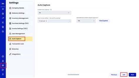 enable auto capture mybizz erp