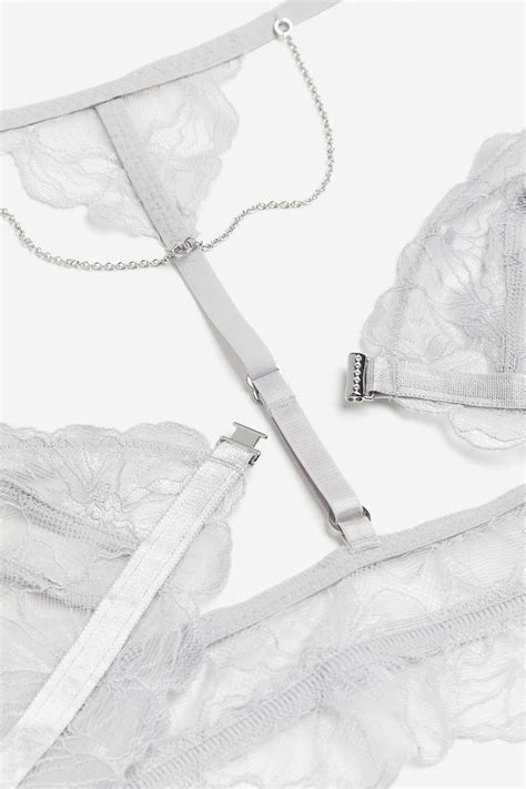 Soft Cup Lace Bra Light Gray Ladies Handm Us