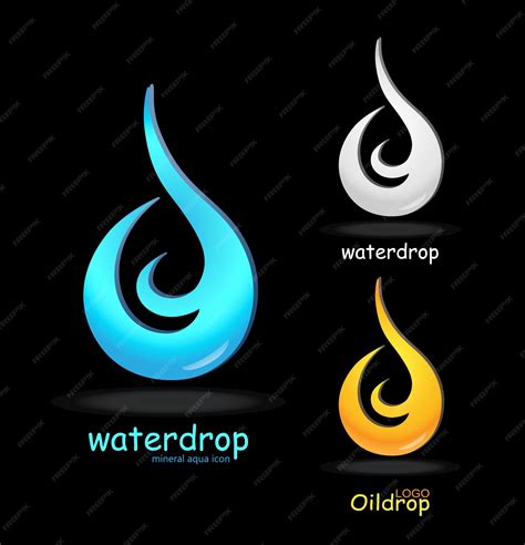 Premium Vector Drops Logos Set Vector Logotype Template Waterdrop Oil