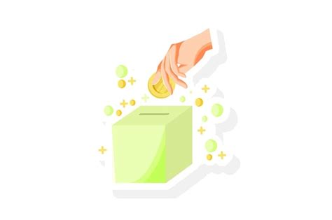 자선 벡터 일러스트 레이 션을 주는 손 프리미엄 벡터