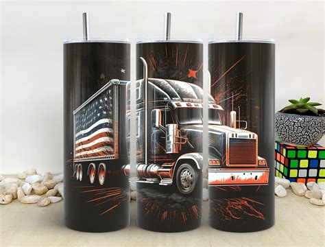 Truck Driver Tumbler Design Digital Tumbler 20oz Trucker Etsy