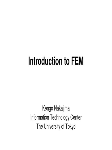 Fem Intro Pdf Finite Element Method Calculus Of Variations