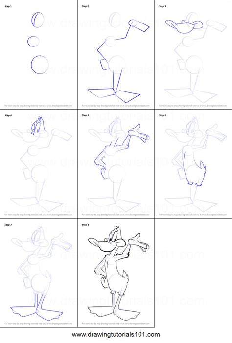 How To Draw Daffy Duck From Looney Tunes Printable Step By Daffy