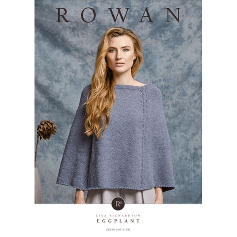 Rowan Womens Eggplant Poncho Knitting Pattern Using Denim Revive