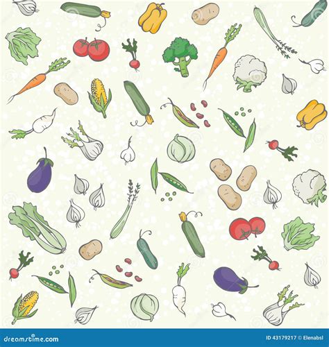 Vegetables Seamless Background Stock Vector Illustration Of Beans
