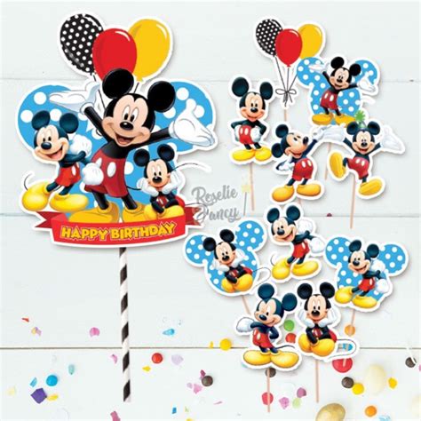 Jual Cake Topper Set Mickey Mouse Indonesiashopee Indonesia