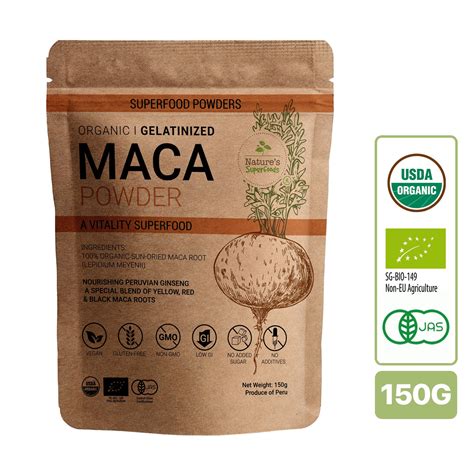 Natures Superfoods Organic Gelatinized Maca Root Powder Arabian Organics