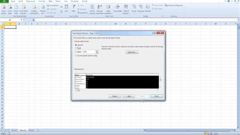 How To Load Data In Excel 2010 From A Csv Or Text File Youtube
