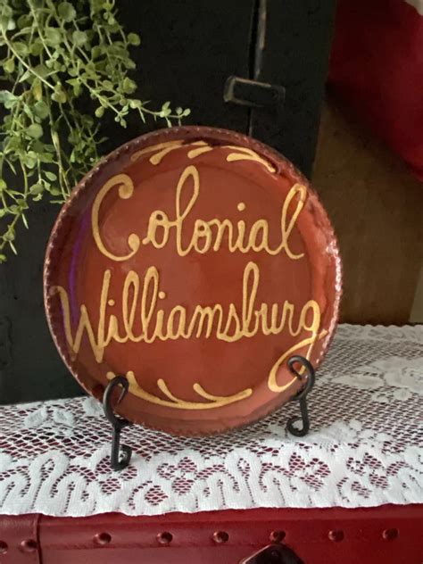 Smith Redware Colonial Williamsburg Plate N E Country Barn