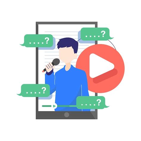 Preguntas Y Respuestas Youtube Vector Premium