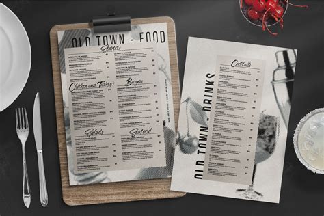 Rustic Menu With Halftone Effect [psd] Brandpacks