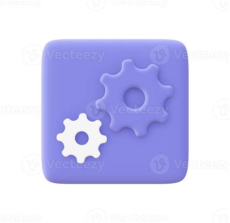 3d Illustration Icon Of Purple Gear Setting For Ui Ux Web Mobile Apps Social Media Ads Design