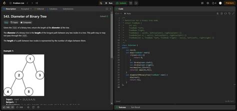 Day 96 Of 100daysofcode Leetcode Problem 543 Sabyasachi Mohapatra