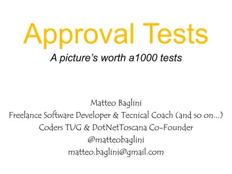 approval tests coderstug ppt