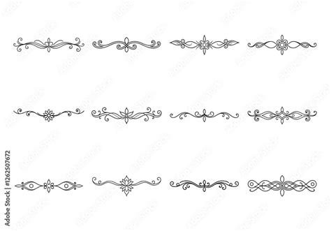 Tet Of Text Delimiters And Scroll Elements Graphic Underline Elements Vintage Divider Vector Tet Of Text Delimiters And Scroll Elements Graphic Underline Elements Vintage Divider Vector
