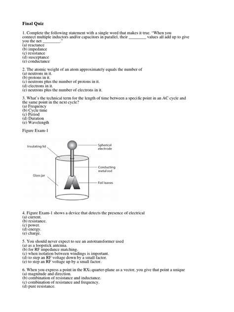 Quiz Final Pdf Electrical Impedance Capacitor
