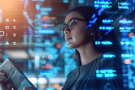 Premium Photo Software Developer And A Man At Computer For Coding Script Or Cyber Security In