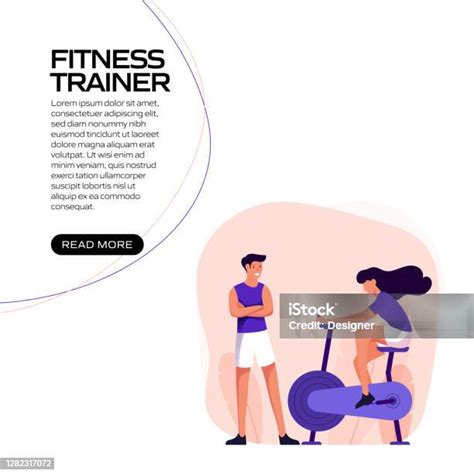 피트니스 및 운동 컨셉 배너 디자인 모던 플랫 스타일 벡터 일러스트레이션 건강한 생활방식에 대한 스톡 벡터 아트 및 기타 이미지 건강한 생활방식 근육 근육질 체격