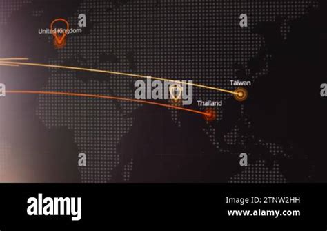Dark Monitoring Software Mockup With World Map Updating In Real Time