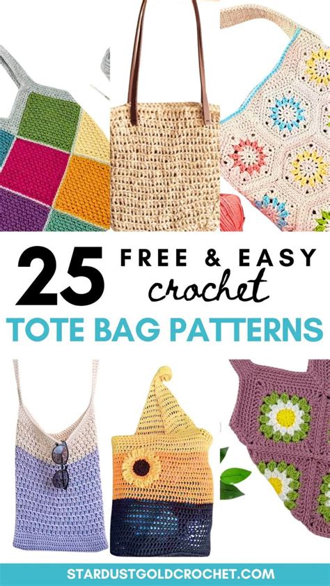 25 Free And Easy Crochet Tote Bag Patterns From Beach To The Market