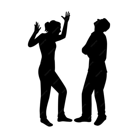 Free Vector Flat Design Couple Arguing Silhouette