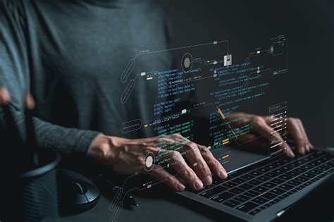 Software Developer Or Programmer Coding Program With Laptop Create Intelligence Innovation