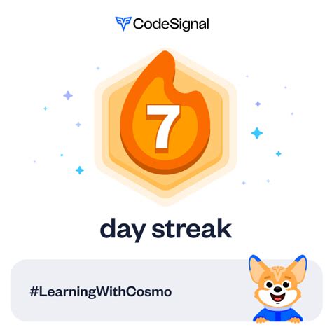 I Have A 7 Day Streak On Codesignal Eric Diep