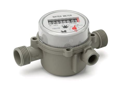 A Water Meter With A Red And White Dial And A Black Face Ai Generated Stock Illustration