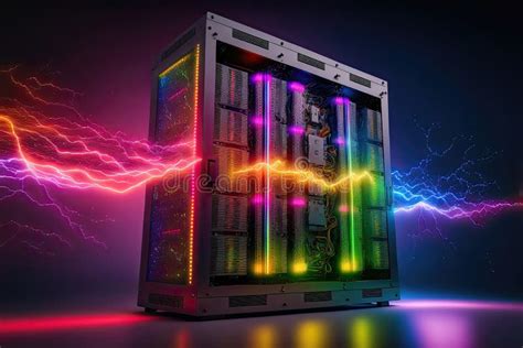 Futuristic Data Center Room Server Ultra Detailed Circuit Design With