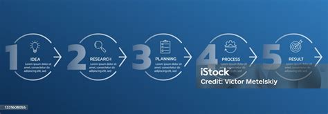 숫자 비즈니스 아이콘 및 화살표가 있는 5단계 정보 그래픽 현대적인 비즈니스 프로세스 설계 타임라인 인포그래픽 프레젠테이션 워크플로 레이아웃 템플릿 벡터 그림입니다 5에