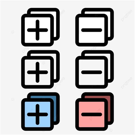 Simple Icon Design Add And Subtract Layers With Outline Vector Add