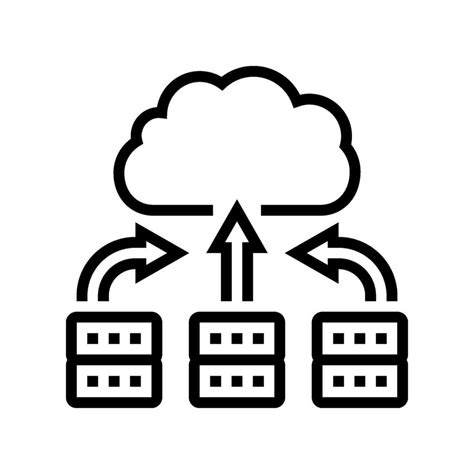 Server Virtualization Data Center Line Icon Illustration 53767950