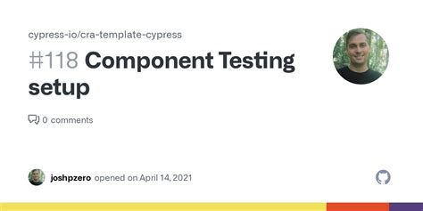 Component Testing Setup · Issue 118 · Cypress Iocra Template Cypress