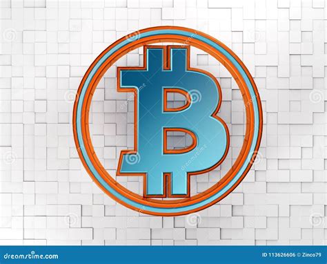 Bitcoin Symbol With Cubes Background Stock Illustration Illustration