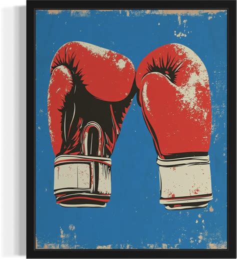 Boxing Gloves Pop Art Poster Print Vintage Retro Wall Art