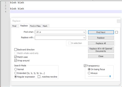 How To Remove Single Blank Line Using Notepad Regex Stack Overflow