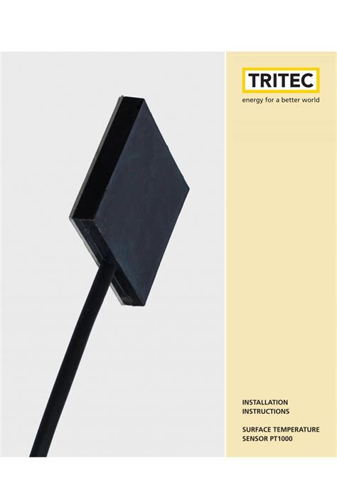 Installation Instructions Surface Temperature Sensor Pt1000 Tritec