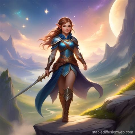 Stealthy Female Halfling Adventurer Stable Diffusion Online