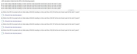 Solved IRR Calculation Determine The IRR On The Following Chegg Com