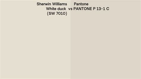 Sherwin Williams White Duck Sw 7010 Vs Pantone P 13 1 C Side By Side