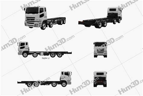 Mitsubishi Fuso Heavy Chassis Truck 2020 Blueprint Template