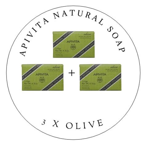 Apivita Natural Soap Olive 3x125 Grbase 100 Olive Oil Honey