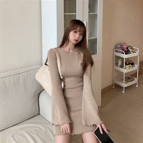 Aoyka Clothes New Arrived มินิเดรสแขนยาว