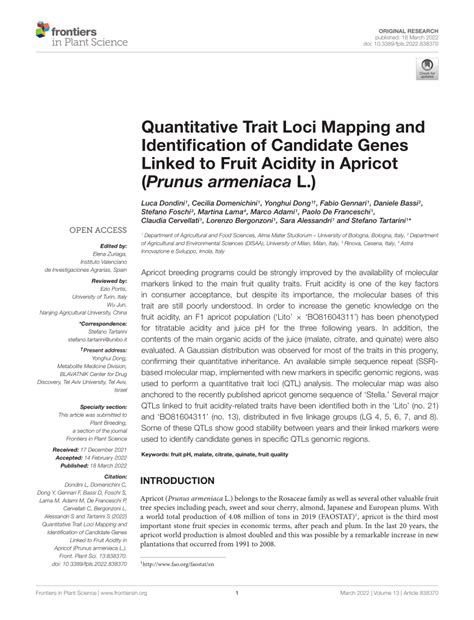 Pdf Quantitative Trait Loci Mapping And Identification Of Candidate Genes Linked To Fruit