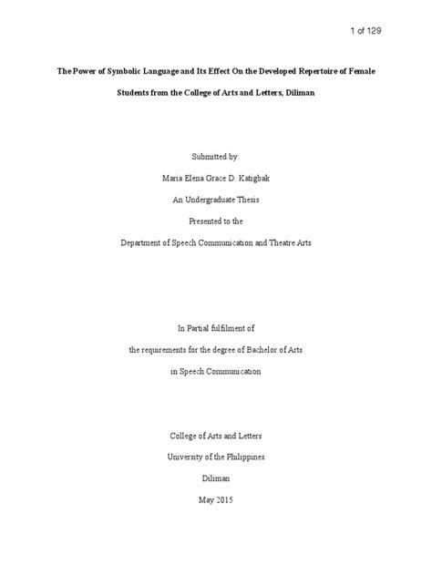 Maria Elena Grace D Katigbak Thesis Pdf Focus Group Gender