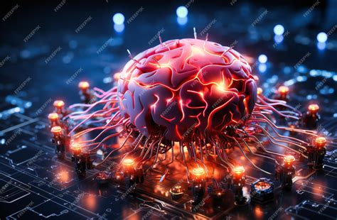 Premium Photo The Brain Has Been Digitalized With A Blue Background And Some Sort Of