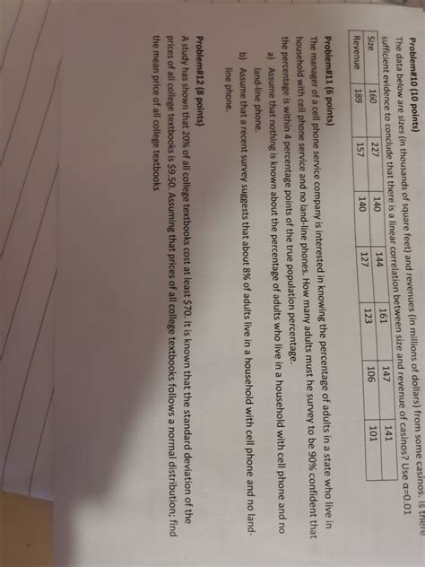 Solved Problem10 10 Points The Data Below Are Sizes In