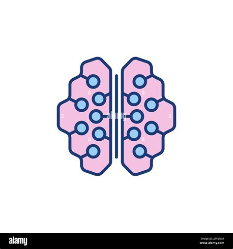 Neuron Connections In Human Brain Colored Icon Vector Symapses Concept