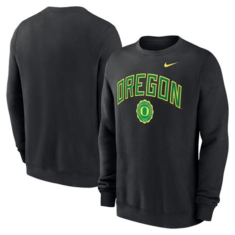 Mens Nike Black Oregon Ducks Arched Seal Pullover Sweatshirt